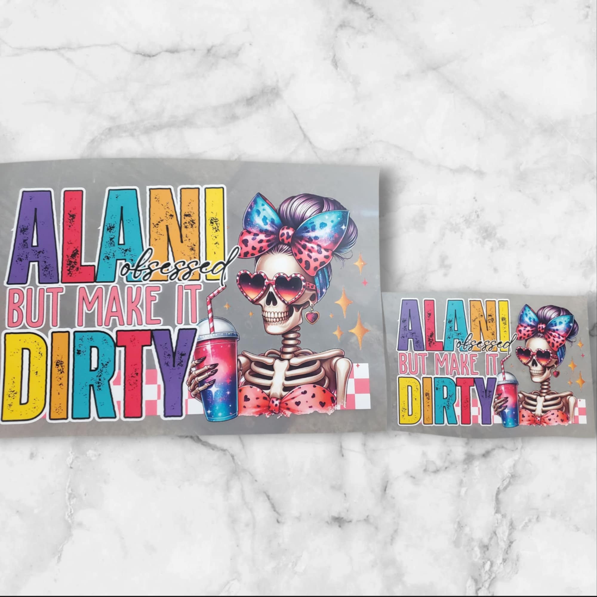 Alani Obsessed Skeleton Lady DTF Hat Brim Transfer | Bold Boutique ...
