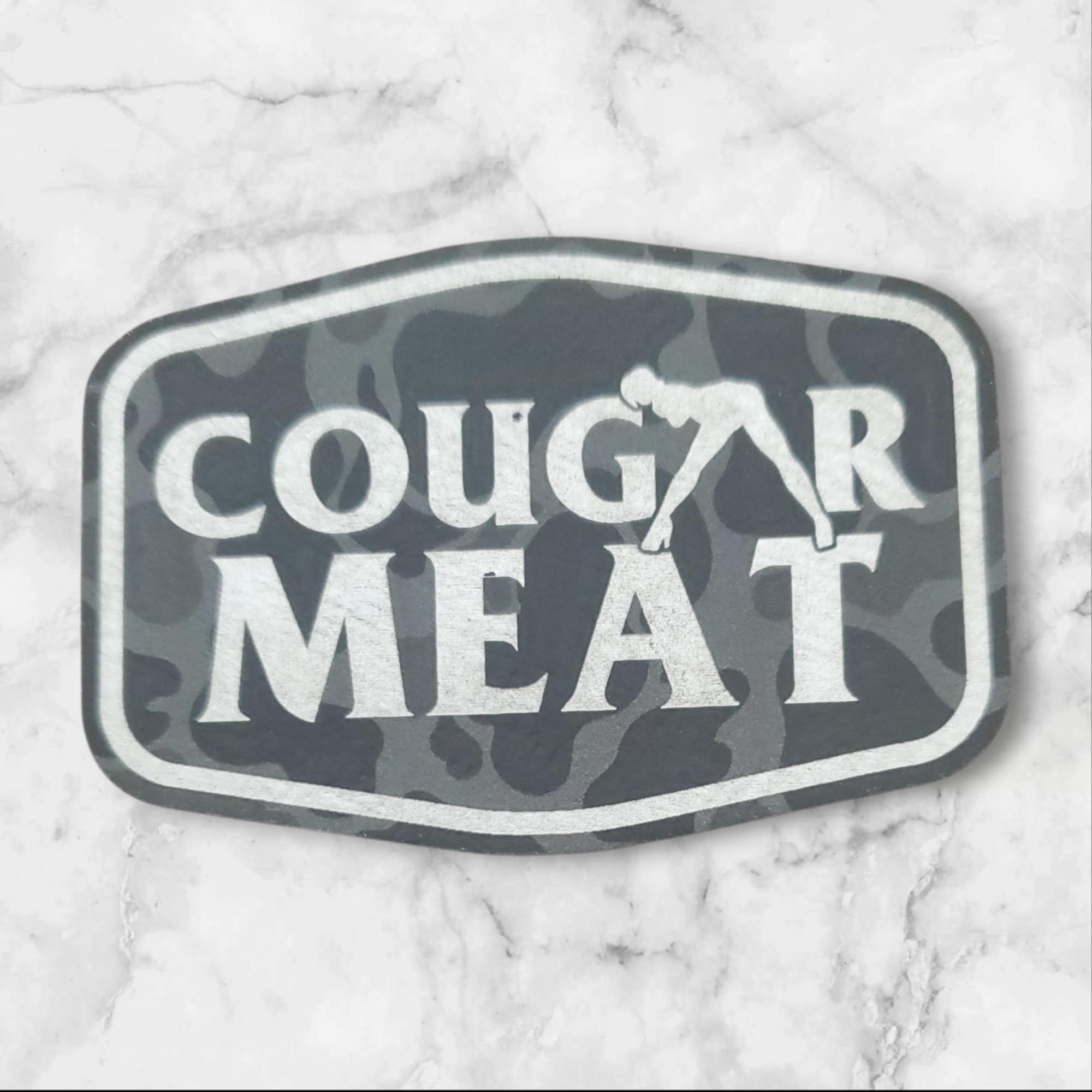 Premium Leather Engraved Patch – "COUGAR MEAT" | Handmade in USA ...